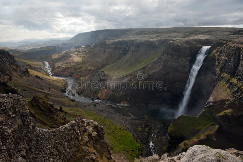 Haifoss waterfall stock image. Image of amazing, north - 20757515