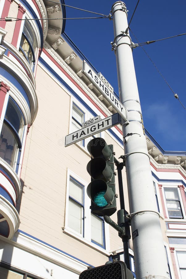 Haight Street Sign & Victorian Stock Photo - Image of detail, 1960: 4282180