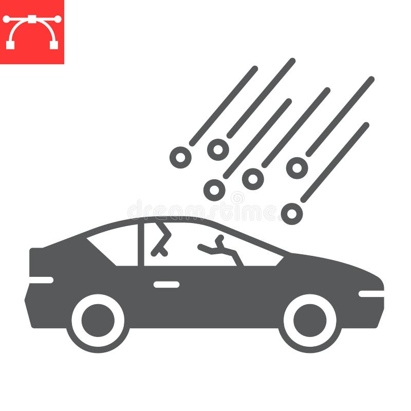 Hail damage glyph icon stock vector. Illustration of automobile - 241314096