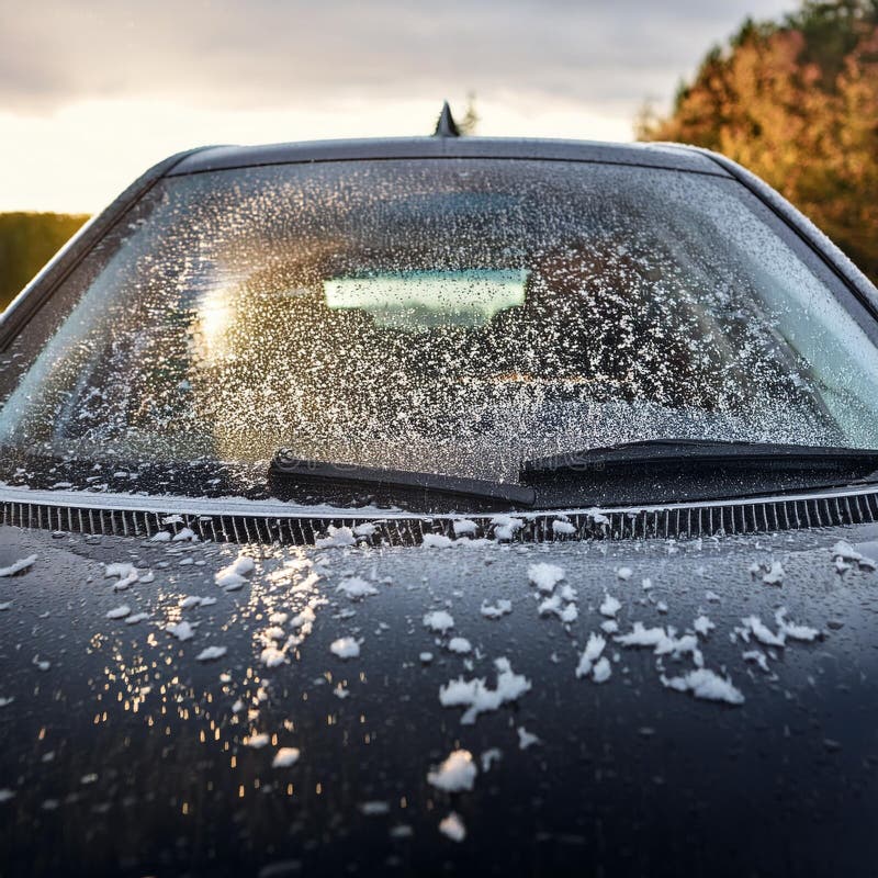 Hail Falling on the Windscreen of a Car, AI Generated Stock ...