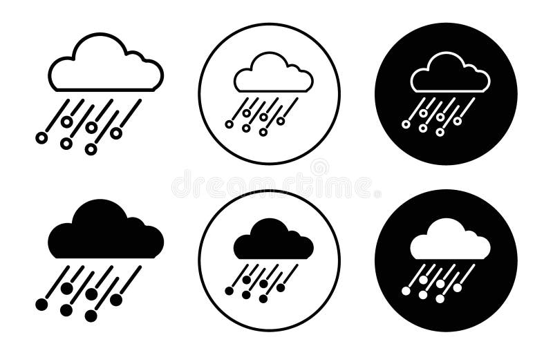 Hail Icon Outline Flat Icon Stock Vector - Illustration of climate ...