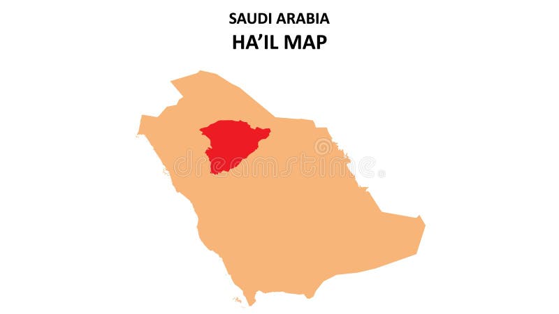 Ha`il Map. Ha`il Map of Saudi Arabia with Color Background and All ...