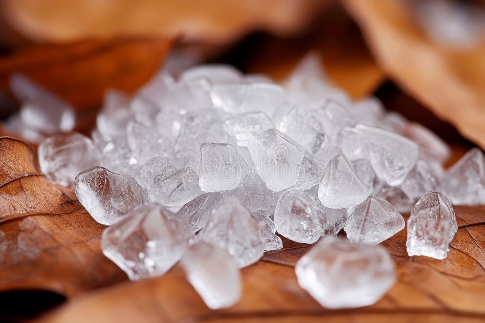 Hail Stone on Leaf after Storm. Generative Ai Stock Image - Image of ...