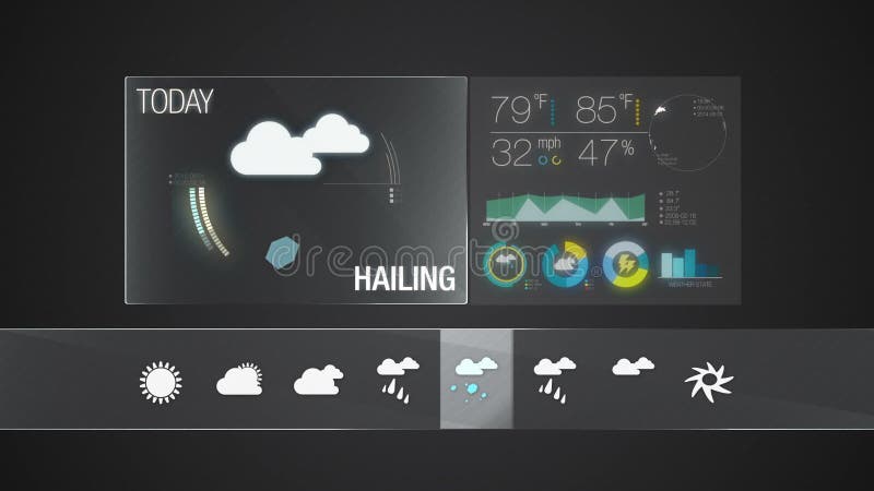 Hailing, Weather Icon Set Animation Stock Video - Video of flat ...
