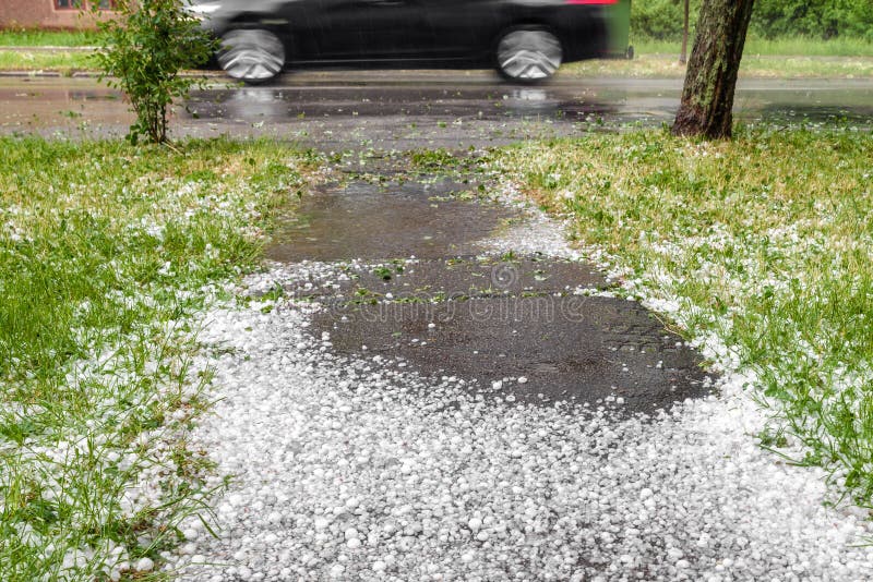 Hail Hailstones Road Weather Background Stock Photos - Free & Royalty ...