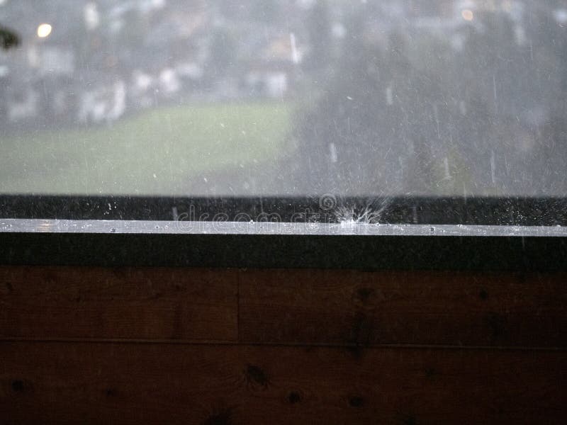 Hailstorm on Balcony in Mountain Hailstones while Falling Stock Photo ...