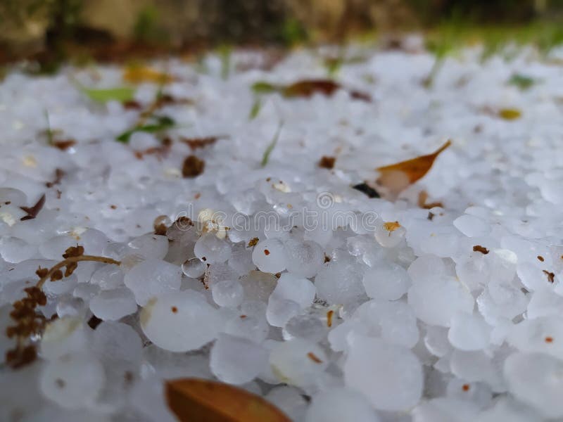 Hailstorm Havoc: Intense Weather Phenomenon Captured. Stock Photo ...
