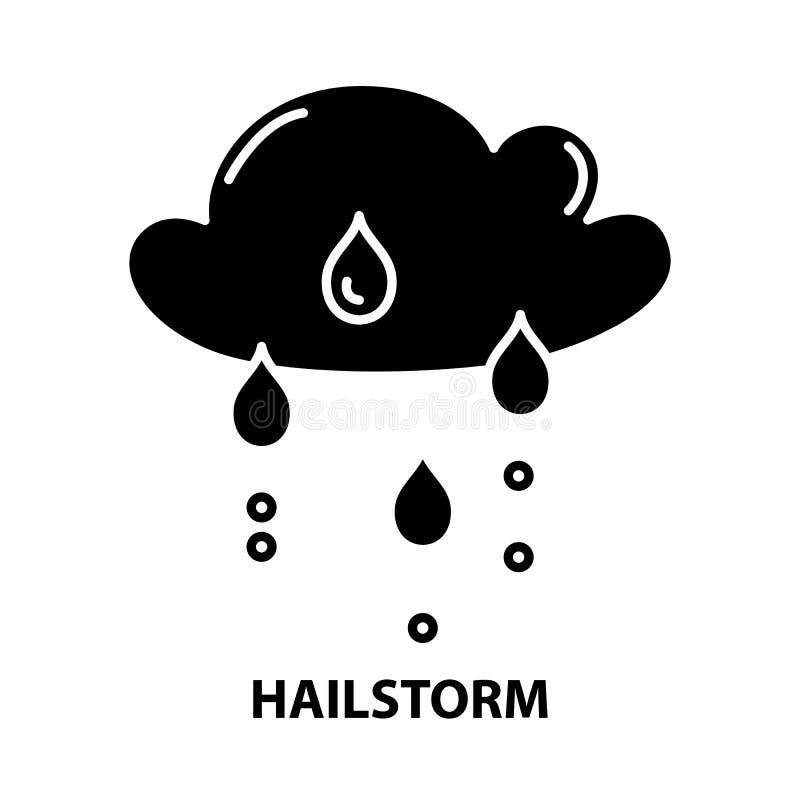 Hailstorm Icon, Black Vector Sign with Editable Strokes, Concept ...