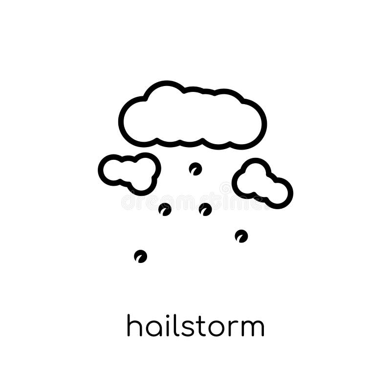 Hailstorm Icon from Collection. Stock Vector - Illustration of overcast ...