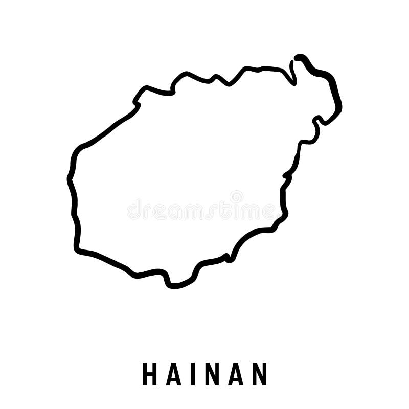 Hainan Island Simple Outline Vector Map Stock Vector - Illustration of ...