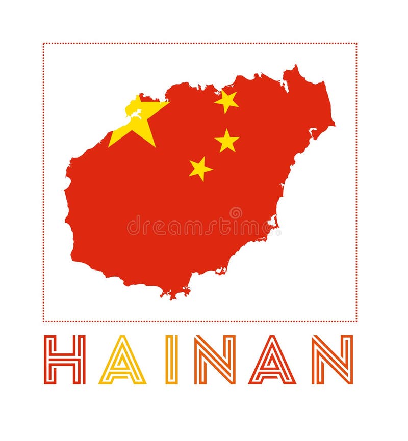 Hainan Logo. Map of Hainan with Island Name and. Stock Vector ...