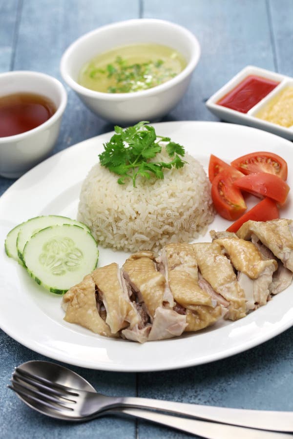 Hainanese chicken rice stock photo. Image of hainan, cooking - 76148284