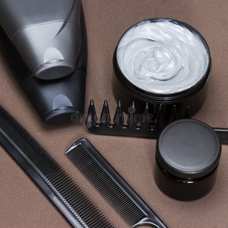 Hair Care and Styling Products and Accessories Stock Image - Image of ...