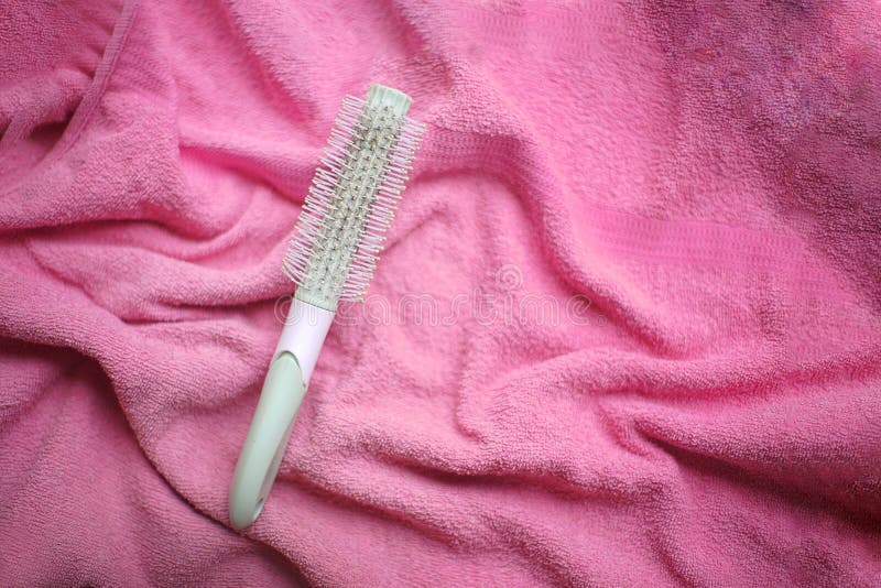 Hair Comb on a Pink Towel, Hair Loss, Roll Comb, Metaphor, Negative ...