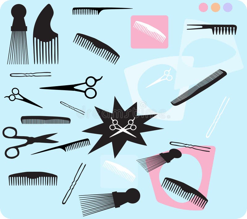 Hair Combs Scissors stock vector. Illustration of hair - 38904282