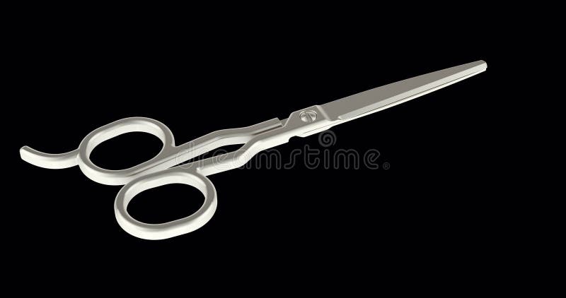Hair Cutting Scissors, Animation Seamlessly Loopable. 3D Rendering ...