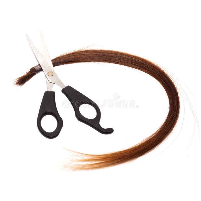 Chestnut-brown Hair, Scissors And Comb Stock Photo - Image of brown ...