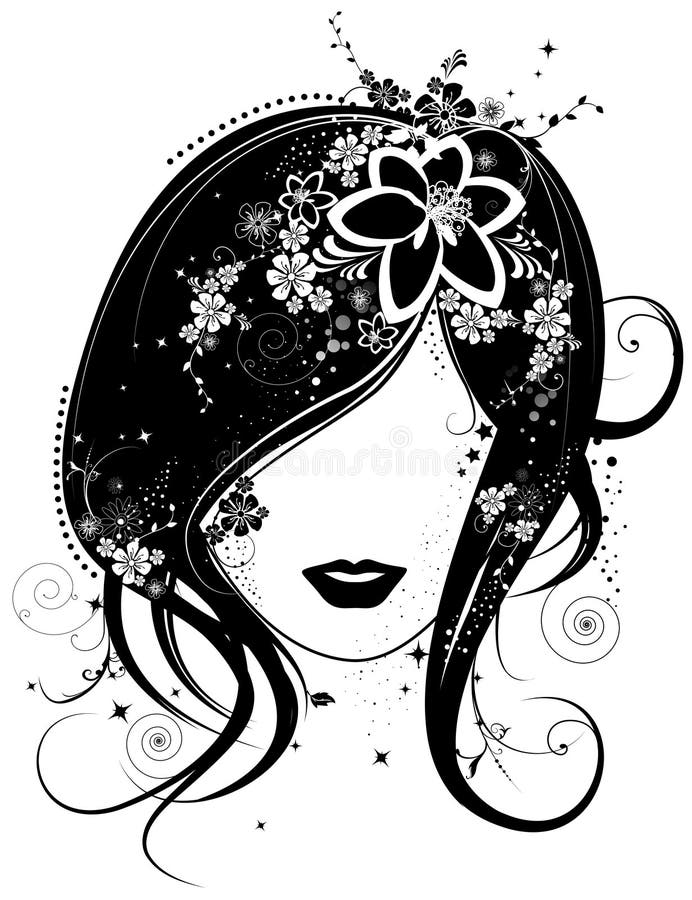 Abstract hair girl stock vector. Illustration of draw - 44185168