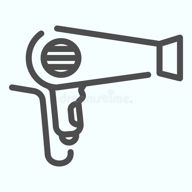 Hair Dryer Vector Icon Black Hotel Room Hair Dryer Illustration On
