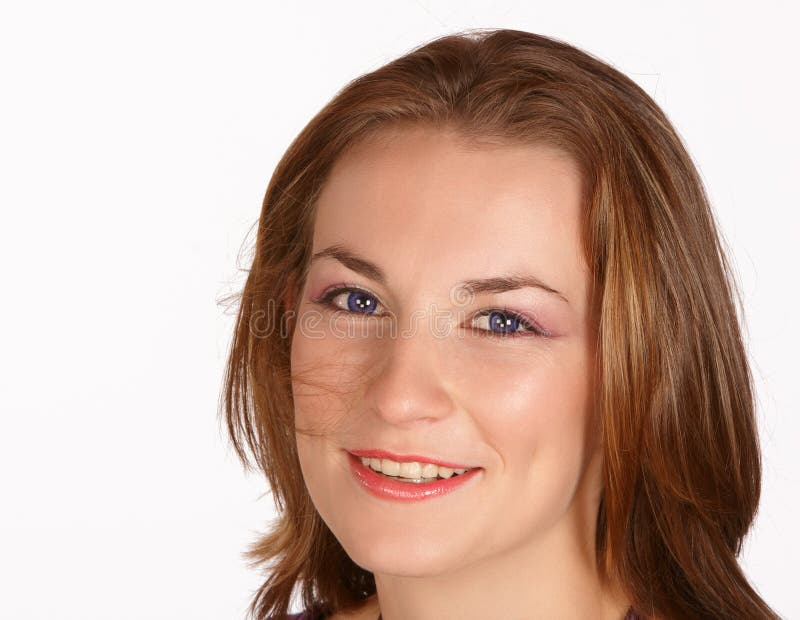 Hair in face blue eyes stock image. Image of white, model - 8451195