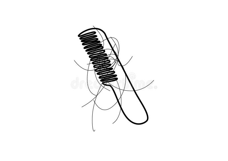 Hair fall stick in a comb stock illustration. Illustration of diagram ...