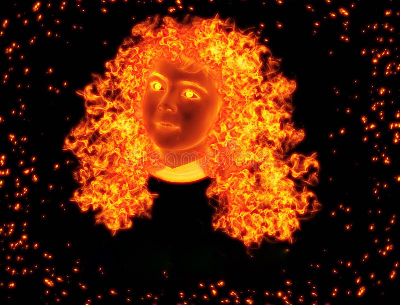 Hair of fire stock photo. Image of anger, hair, flames - 27292284