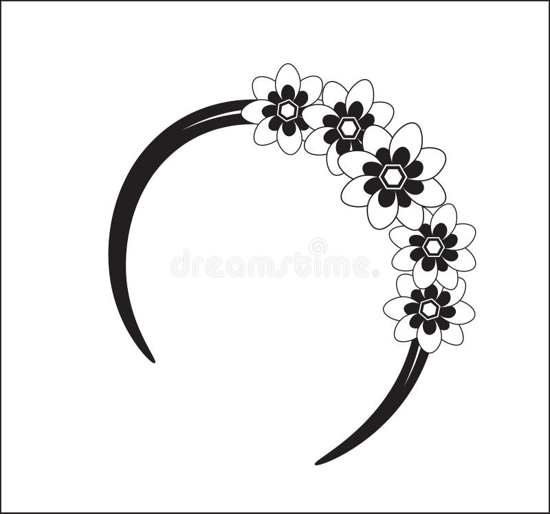 Hair flower band stock vector. Illustration of flower - 97434205