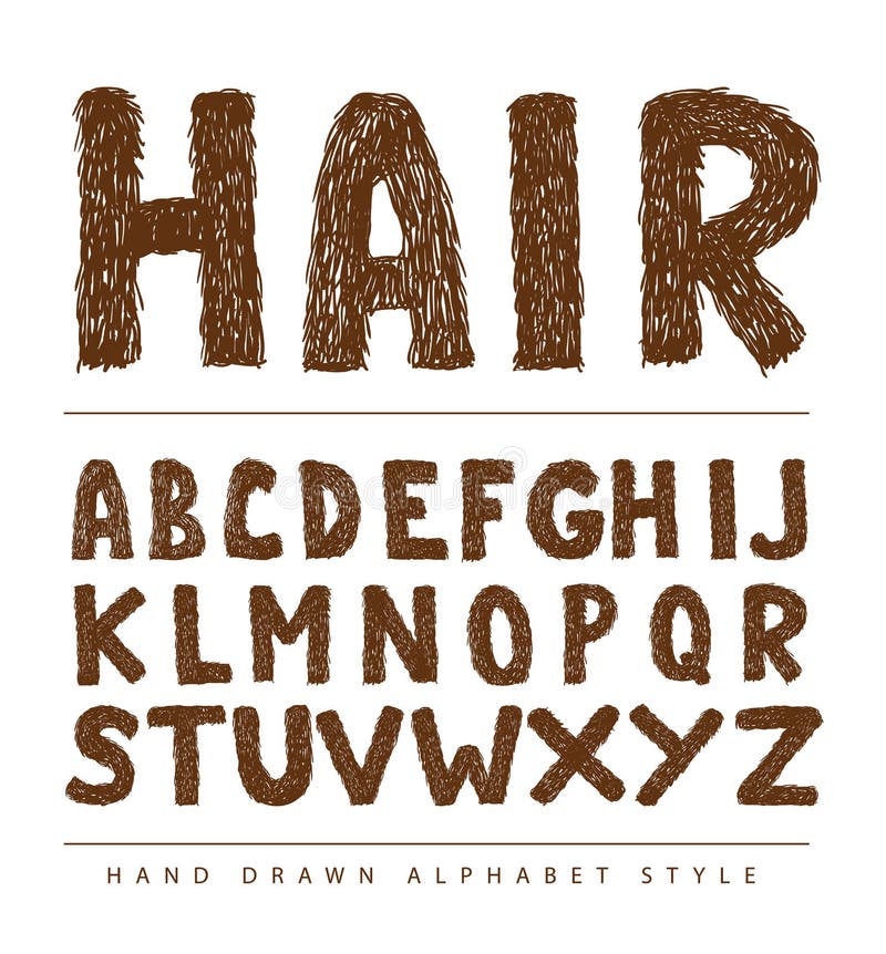 Hair Font Style Alphabet, Vector Illustration Stock Vector ...