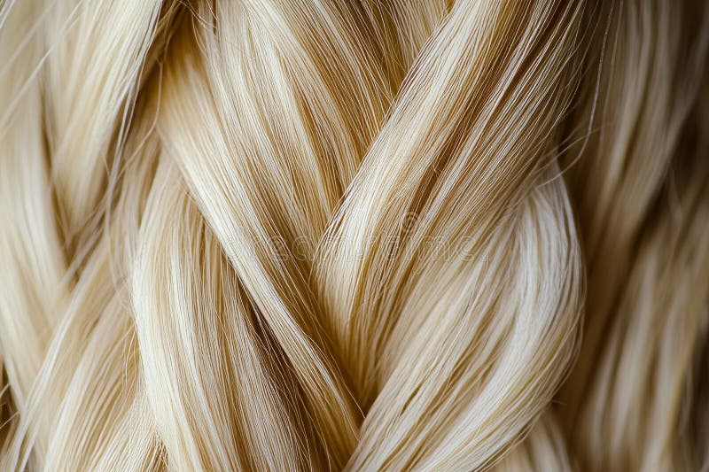 Hair in Light Settings, Blond Braided. Stock Photo - Image of light ...
