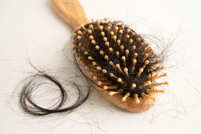 Hair Loss Fall with Comb Brush Isolated on White Background Stock Photo ...