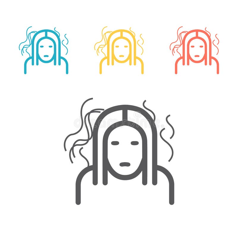 Hair Loss. Vector Sign for Web Graphic.line Icon Set. Vector ...