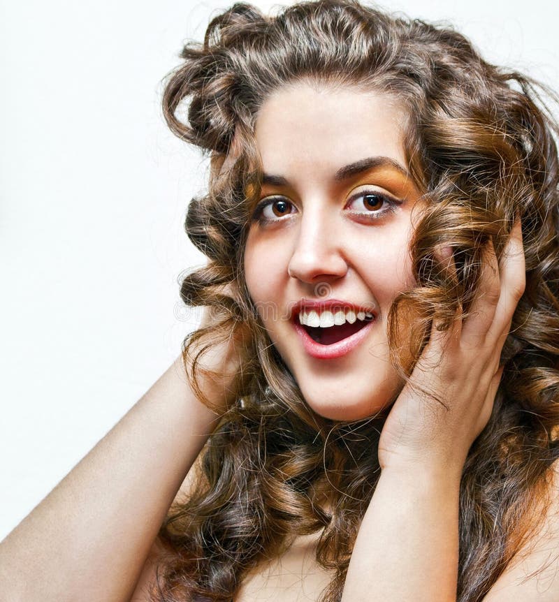 Hair model stock image. Image of cutout, curls, eyebrows - 22601311