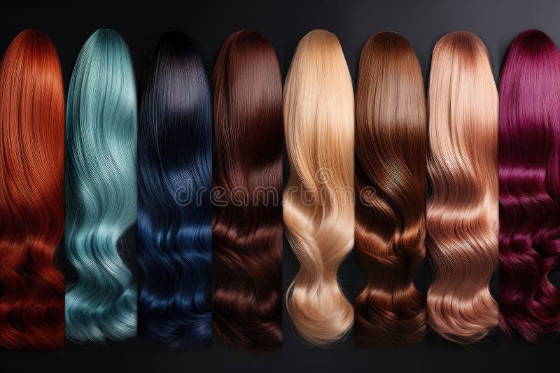 Hair Palette, a Variety of Colors for Dyeing. Stock Image - Image of ...