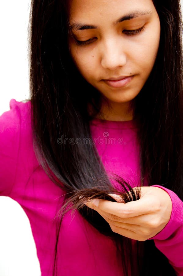Hair problem stock photo. Image of model, hand, expression - 22199388