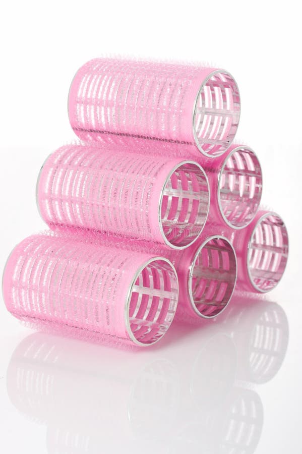 Pink hair rollers stock photo. Image of lock, curling - 16929238