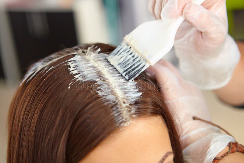 Hair Salon. Application Of Cosmetics. Stock Photo - Image of hair ...
