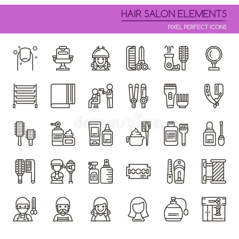 Hair Salon Elements stock illustration. Illustration of accessories ...