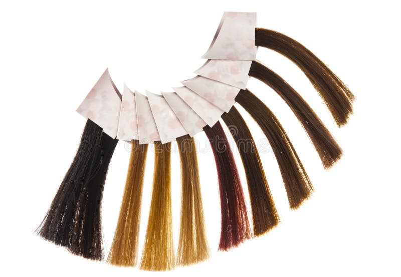 Hair Samples of Different Colors Stock Image - Image of medium, multi ...