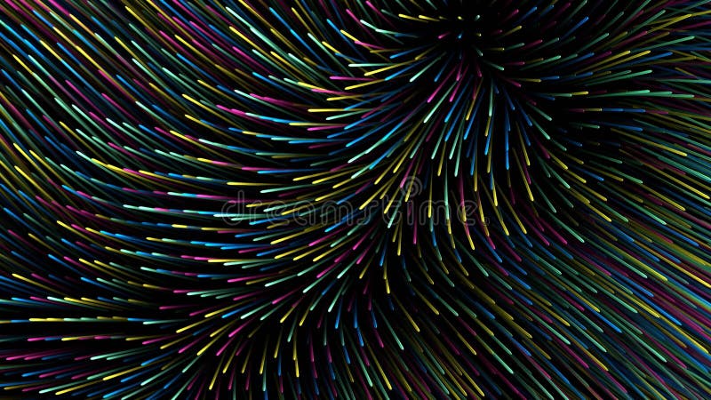 Hair Simulation. Live Curls Underwater Like Fur or Multi-colored ...