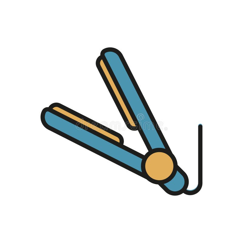 Hair Straightener Icon Vector Basic Design Simple and Modern Stock Illustration - Illustration ...