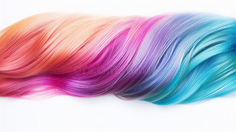 Hair Strands with Dynamic Rainbow Gradient Stock Illustration ...