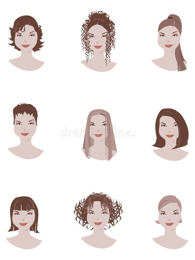 Hair Styles Set Stock Vector Illustration Of Design 11691968
