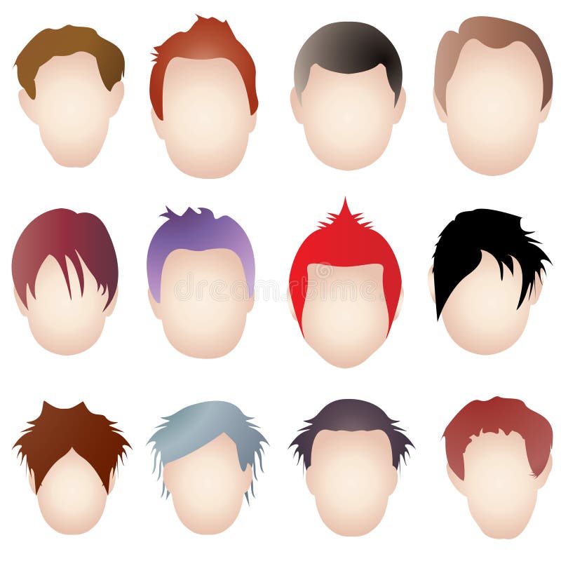 Cartoon hair styles stock vector. Illustration of style - 13399191