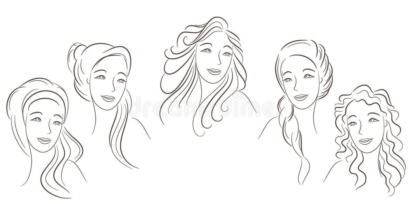 Different Head Styles Stock Illustrations – 1,714 Different Head Styles ...