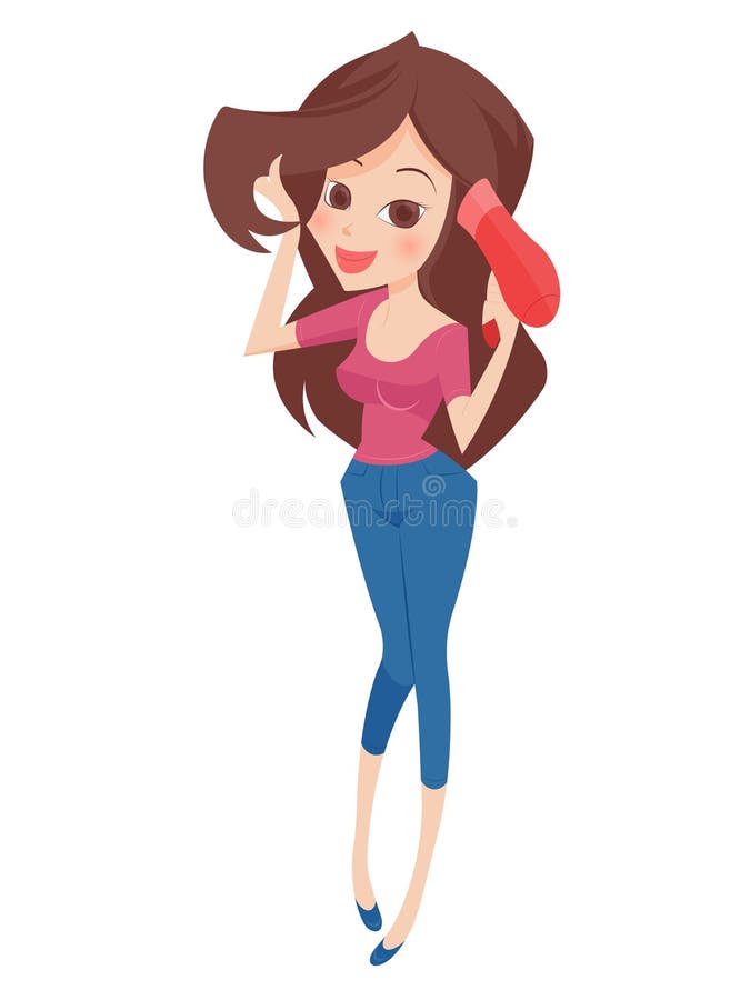 Hair styling in the salon stock illustration. Illustration of cartoon ...