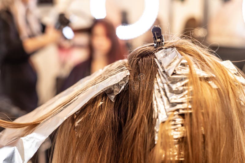 Hair Stylist Coloring at Hair the Salon Stock Photo - Image of ...