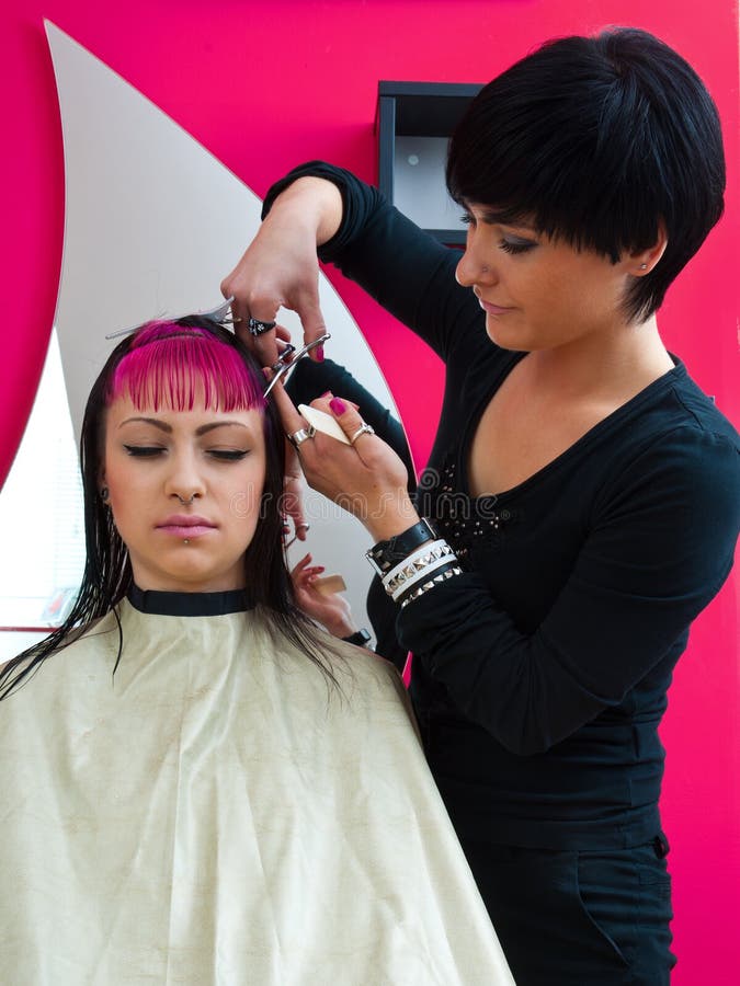 Hair Stylist Making Cool Haircut Stock Image - Image of hairdresser ...