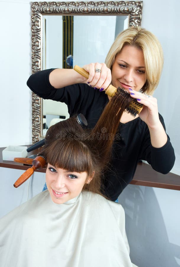 Hair stylist in work stock image. Image of rollers, person - 11763711