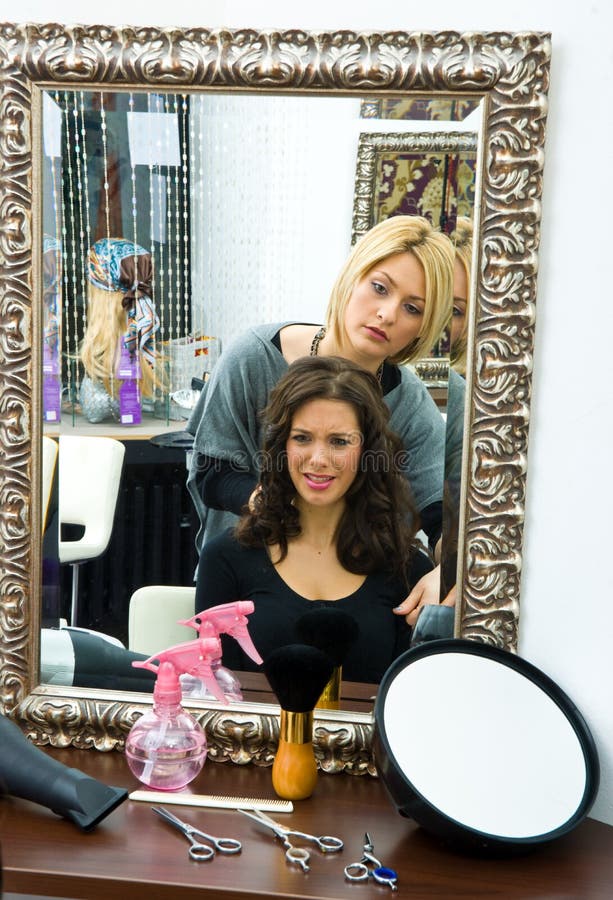 Hair stylist at work stock image. Image of customer, joyful - 13176963