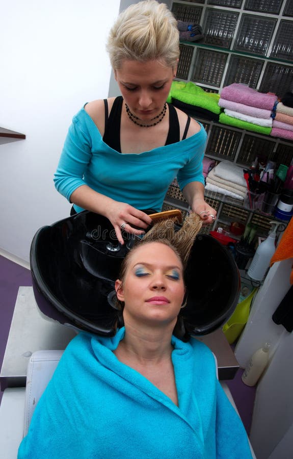 Hair stylist at work stock photo. Image of makeup, beauty - 15175612